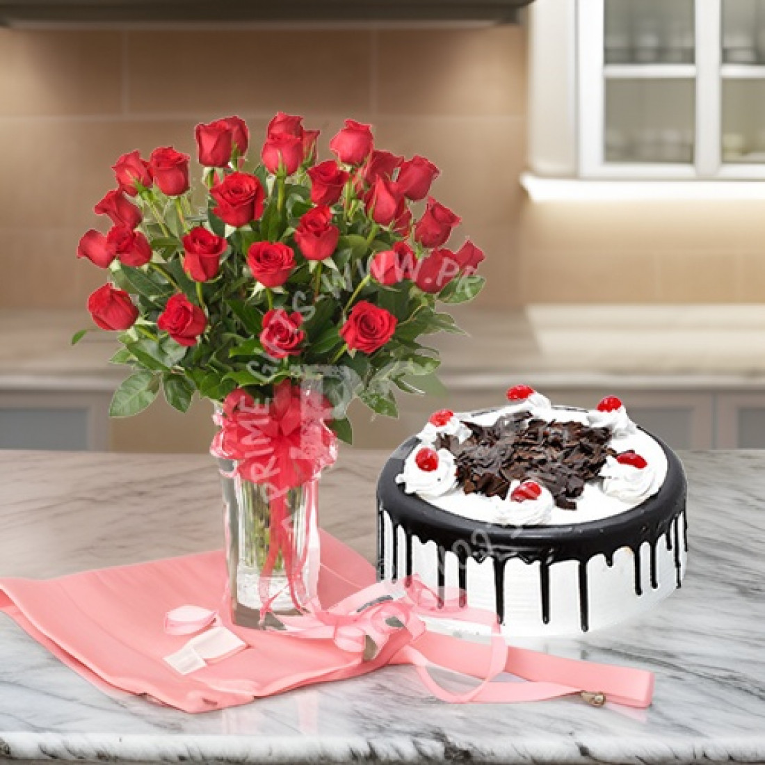 2Lbs Avari Hotel Cake and Roses | Gift Combo | Cake and Roses to Lahore